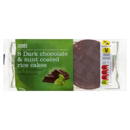 Dunnes Stores 8 Dark Chocolate & Mint Coated Rice Cakes 135g - Dunnes ...