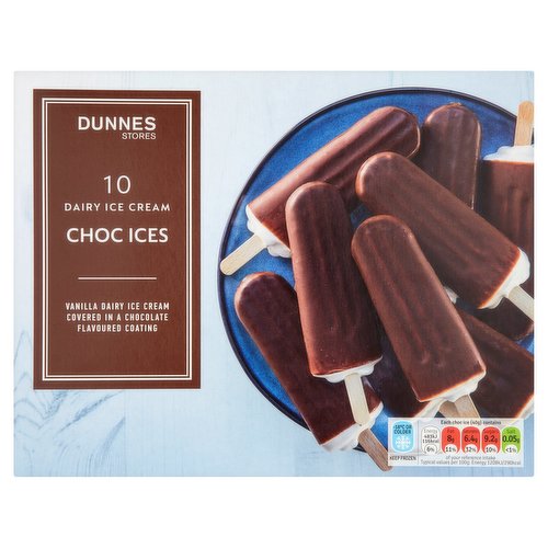 Dunnes Stores Dairy Ice Cream Choc Ices 10 x 70ml (700ml) - Dunnes Stores