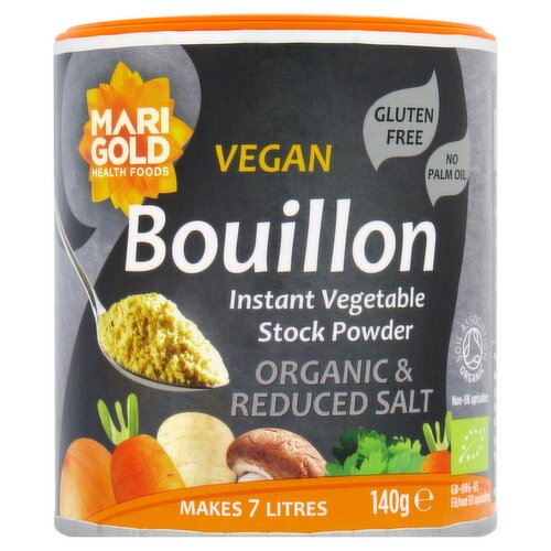 MARIGOLD HEALTH FOODS Organic & Reduced Salt Bouillon Instant Vegetable ...