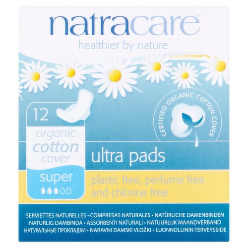 Natracare 12 Organic Cotton Ultra Super Pads with Wings - Dunnes Stores