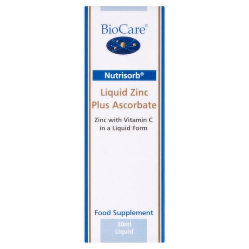 BioCare Nutrisorb Liquid Zinc Plus Ascorbate 30ml - Dunnes Stores