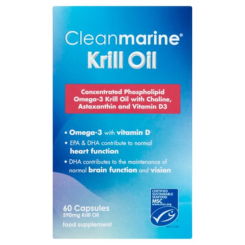 Cleanmarine Krill Oil 60 Capsules 49.5g - Dunnes Stores