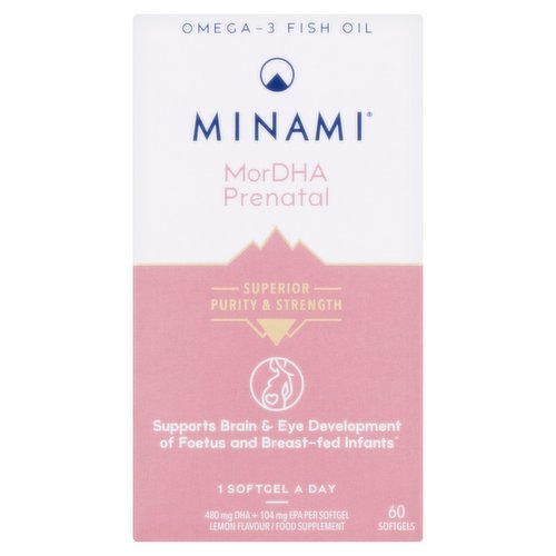 Minami MorDHA Prenatal Lemon Flavour 60 Softgels 64g - Dunnes Stores