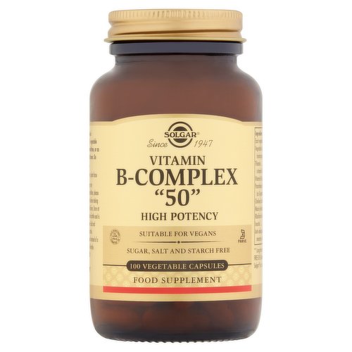 Solgar Vitamin B-Complex 50 100 Vegetable Capsules - Dunnes Stores