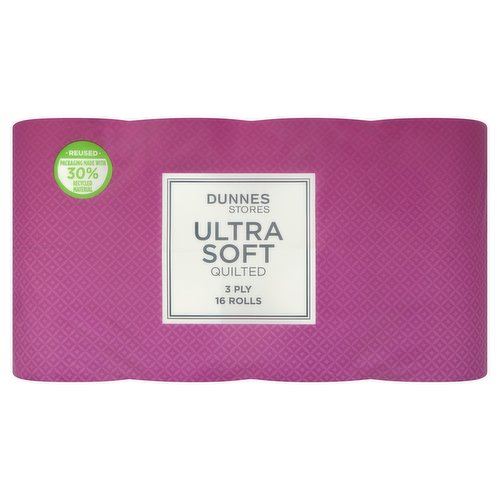 Dunnes Stores Ultra Soft Quilted 3 Ply 16 Rolls - Dunnes Stores