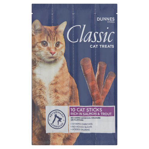 Dunnes Stores Classic Cat Treats Cat Sticks Rich in Salmon & Trout 10 x ...
