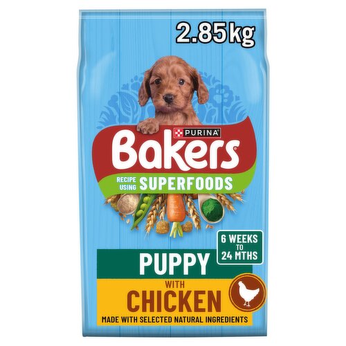 BAKERS Superfoods Puppy Chicken with Vegetables Dry Dog Food 2.85kg ...
