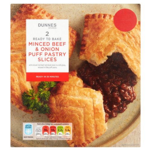 Dunnes Stores 2 Ready to Bake Minced Beef & Onion Puff Pastry Slices 2 ...