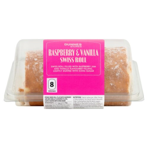 Dunnes Stores Raspberry & Vanilla Swiss Roll 330g - Dunnes Stores