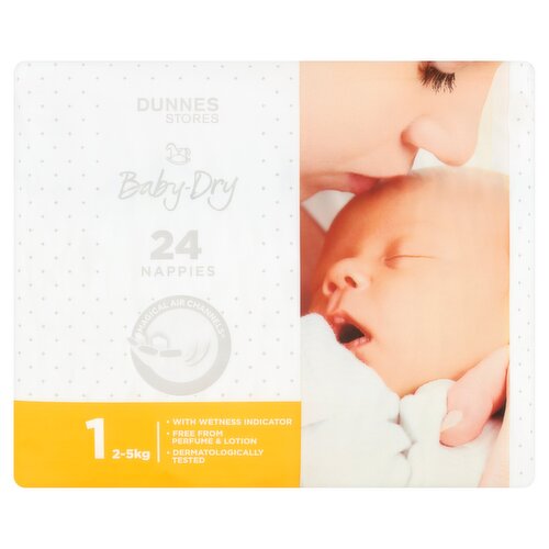 Dunnes Stores Baby-Dry 1 2-5kg 24 Nappies - Dunnes Stores