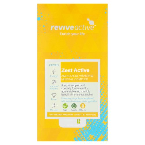 Revive Active Zest Active Food Supplement Powder Form 7 Sachets 42.35g ...